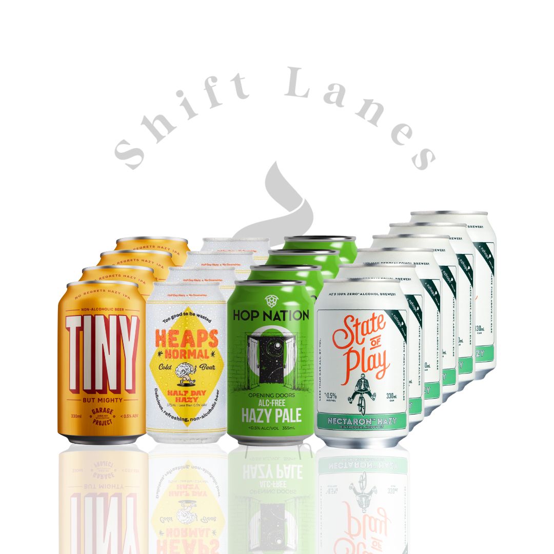 Non-alcoholic Beer - Hazy Mixed Bundle (18 cans) – Shift Lanes Drinks